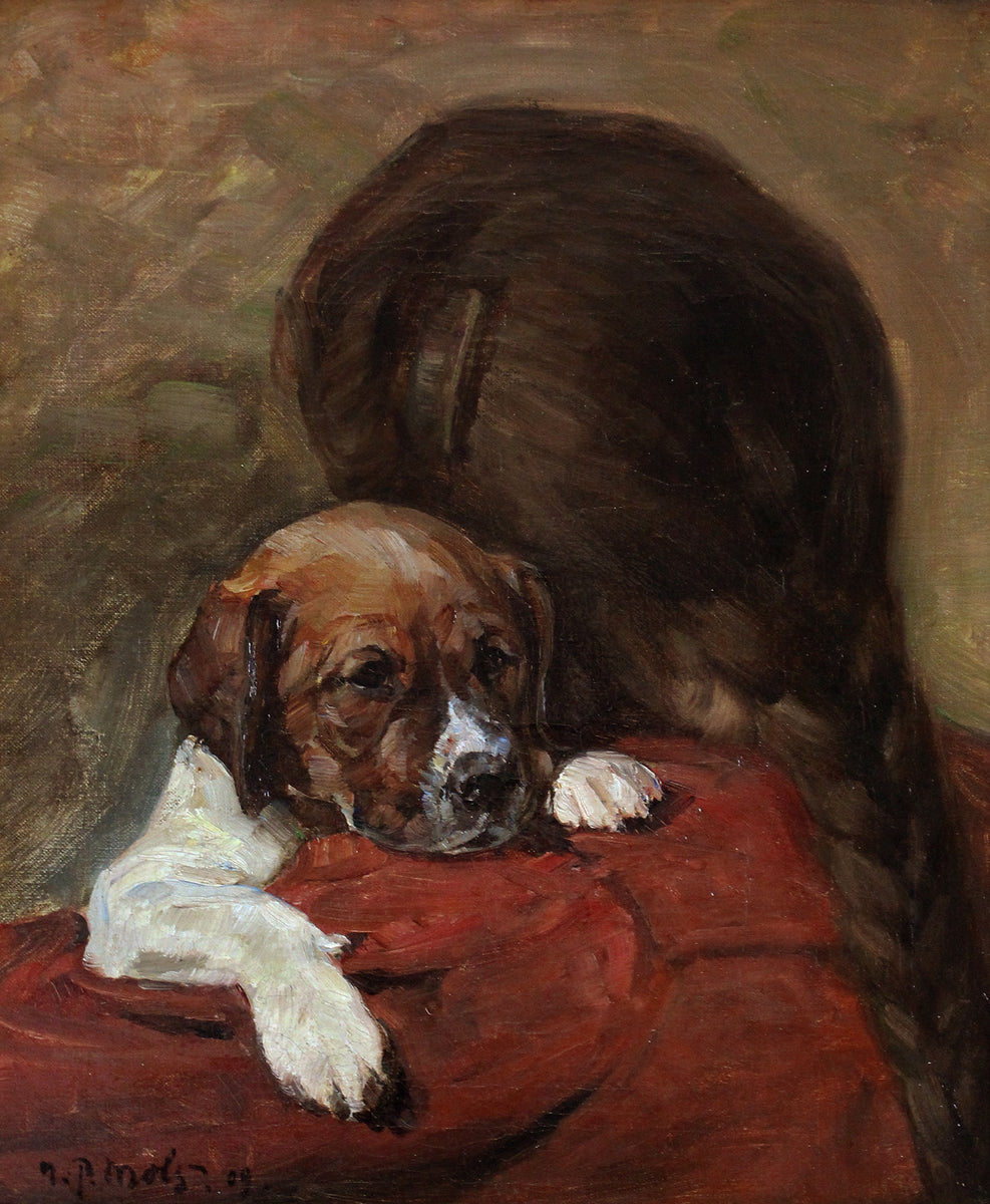 N.P. Mols (Danish 1859-1921) The New Puppy – Uno Langmann Gallery