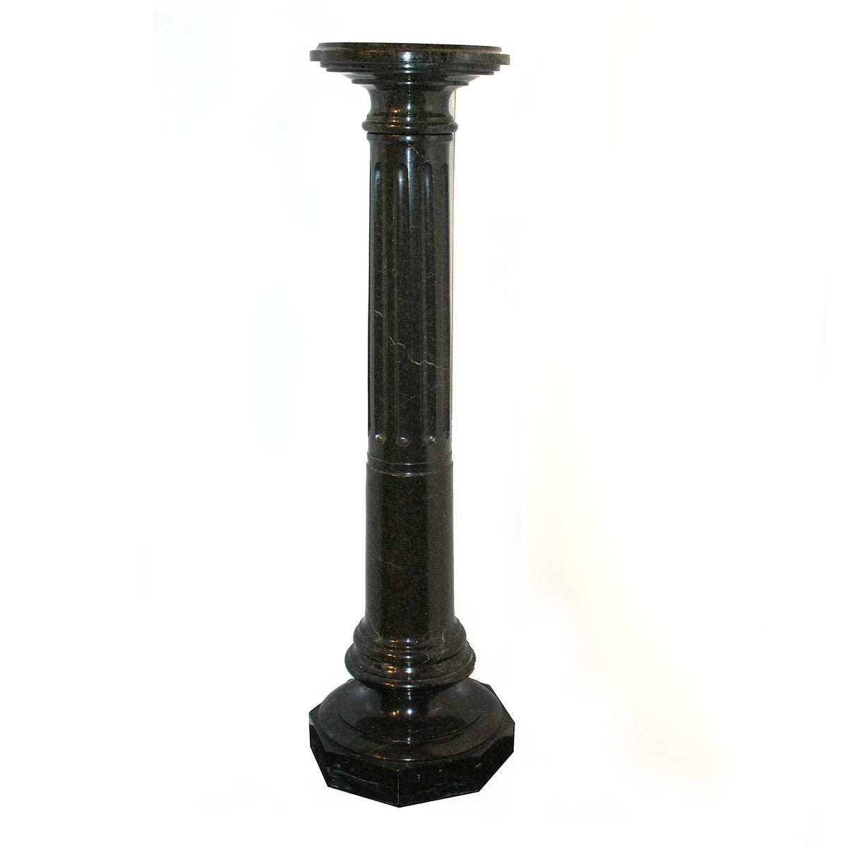 Italian Green marble pedestal with tapered flued column, circa 1900 ...